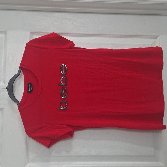 bebe | Tops | Bebe Red Embellished Womens Top Nwot M | Poshmark